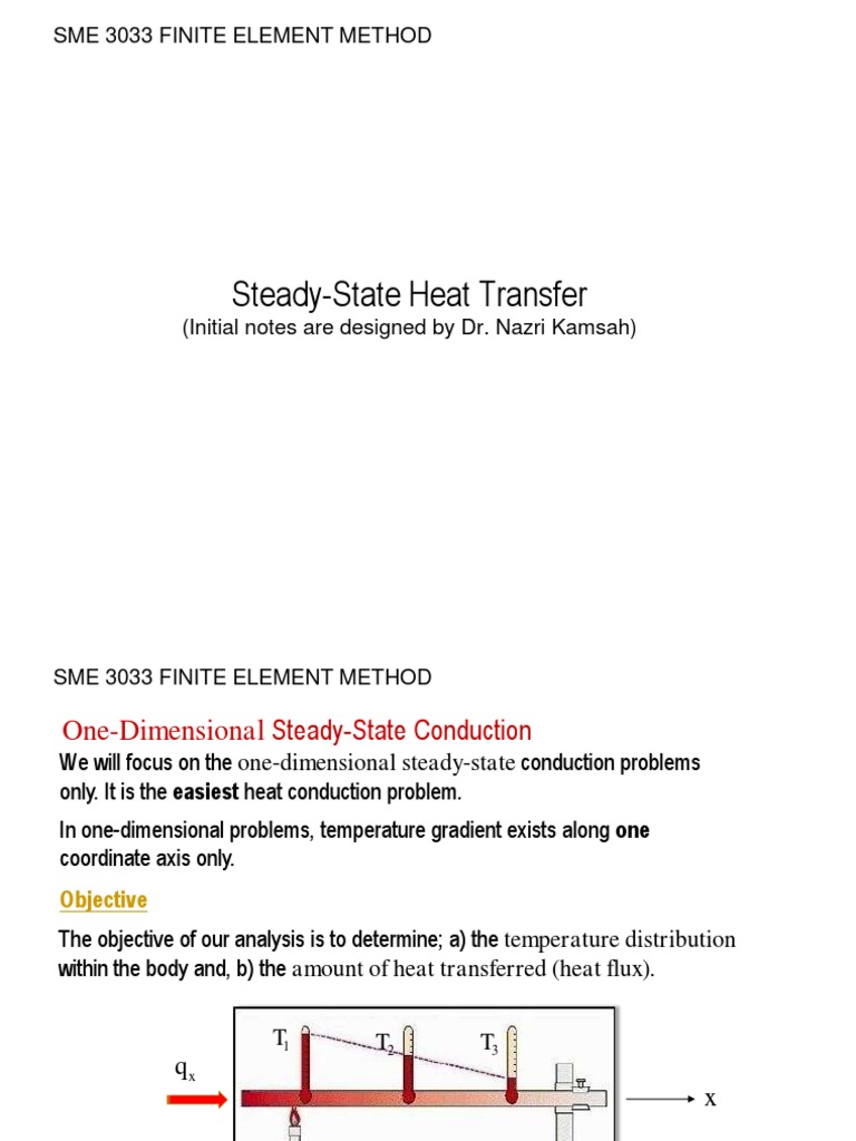 Sme 3033 Finite Element Method Steady ST | PDF | Thermal Conduction | Heat Transfer