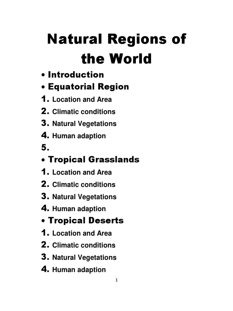 Natural Regions of The World | PDF