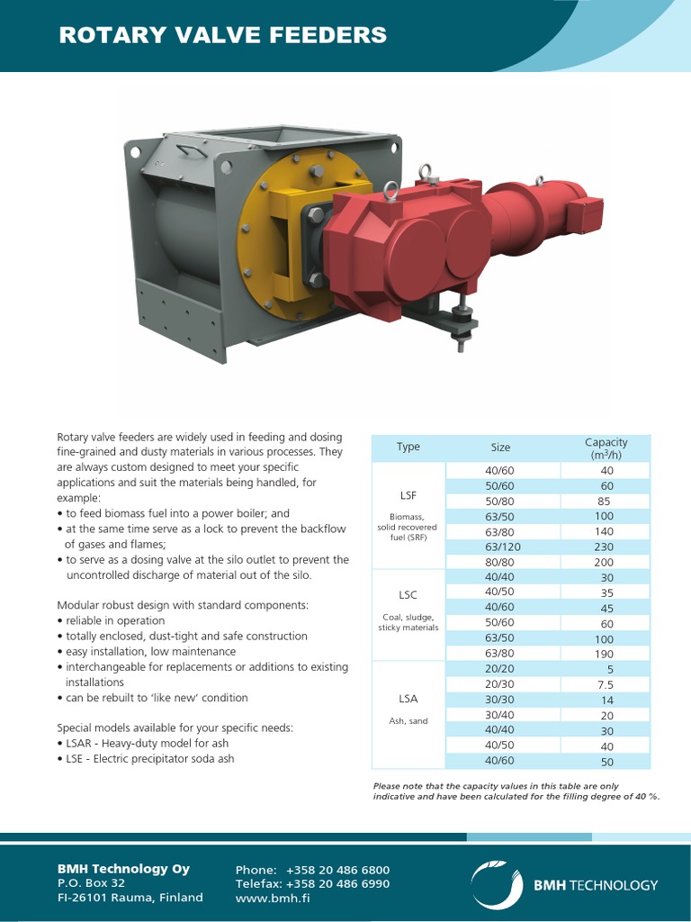 Rotary Valve Feeders: BMH Technology Oy | PDF | Energy Technology ...