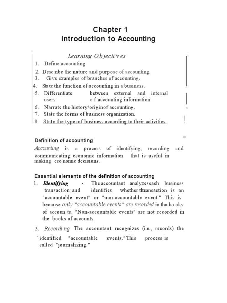 Chap 1 Intro To Acctng Students | PDF | Partnership | Accounting Chap 1 Intro To Acctng Students | PDF | Partnership | Accounting