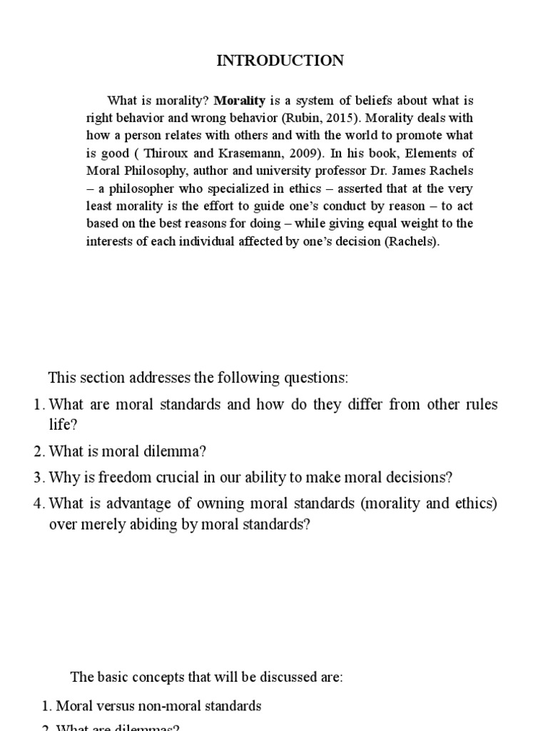 Introduction To Lesson 1 | PDF | Morality | Value (Ethics)