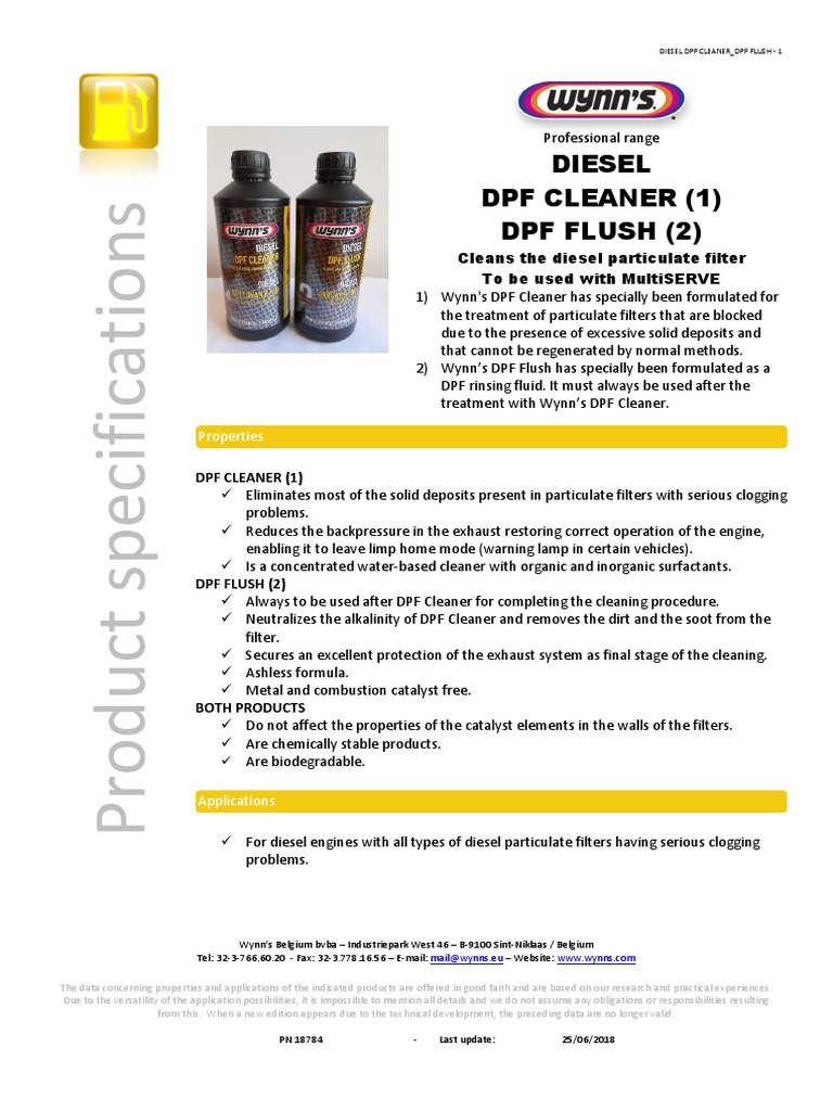 DPF-Cleaner - DPF-Flush - EN Tech Sheet | PDF | Chemistry | Materials