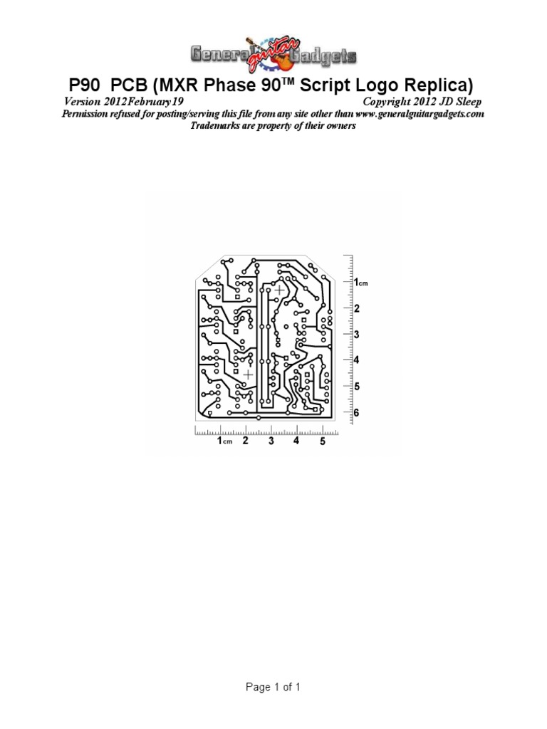 P90 PCB (MXR Phase 90 Script Logo Replica) : Trademarks Are Property of ...