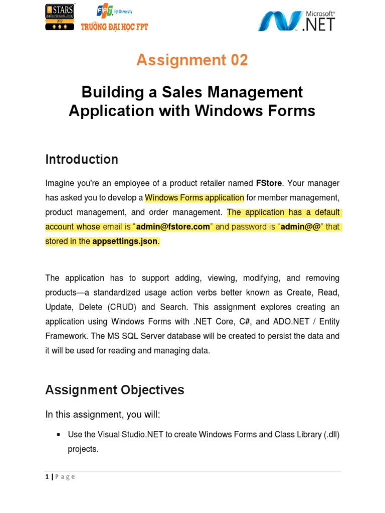 Building A Sales Management Application With Windows Forms: Assignment ...