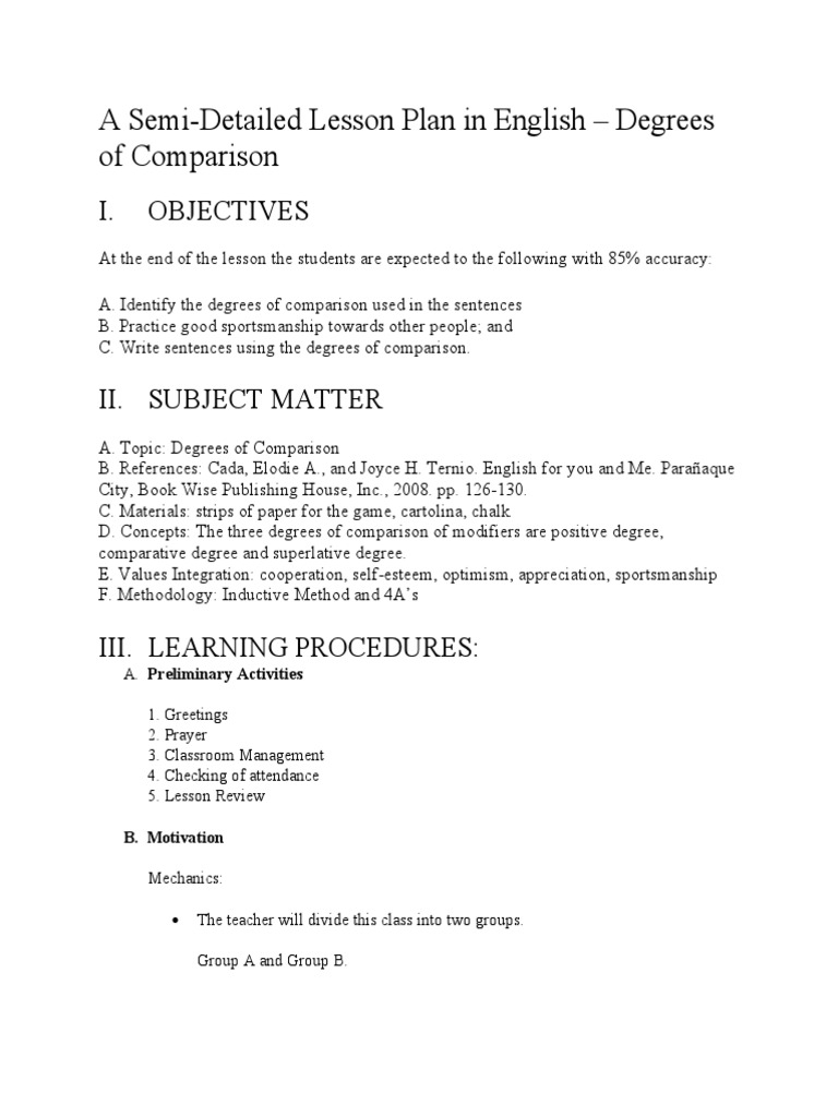 English Lesson: Comparison Degrees | PDF | Question | Sentence ...