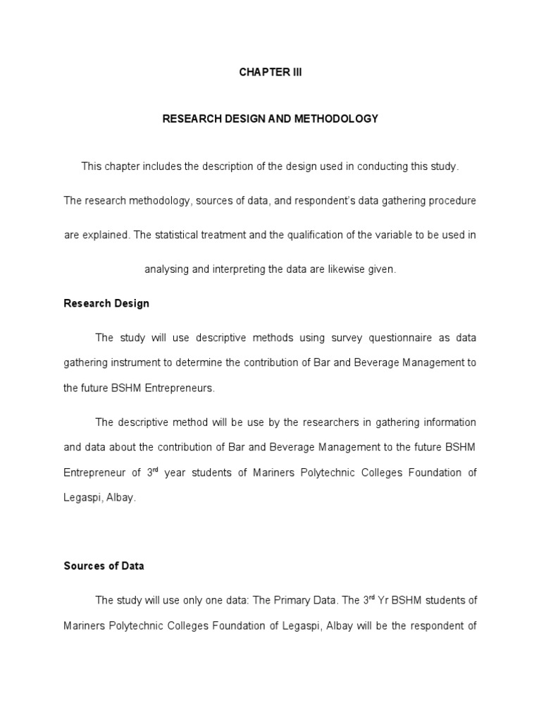 Chapter Iii Research and Methodology | PDF | Survey Methodology | Questionnaire