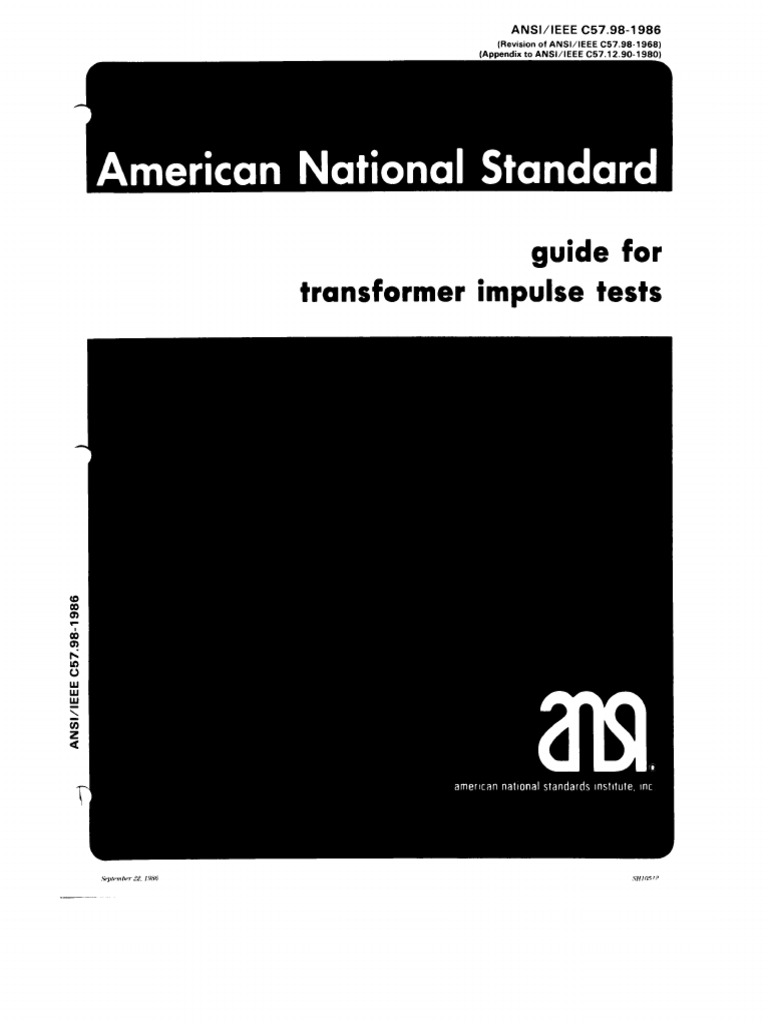 Guide For Transformer Impulse Tests: Ansi/Ieee C57.98-1986 | PDF ...