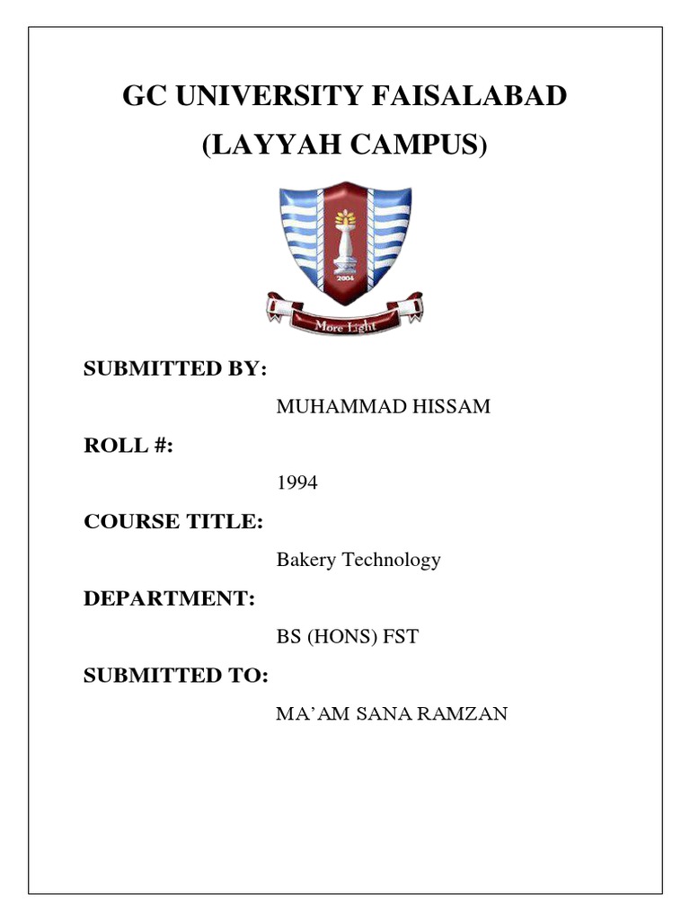 GC University Faisalabad (Layyah Campus: Submitted by | PDF | Breads ...