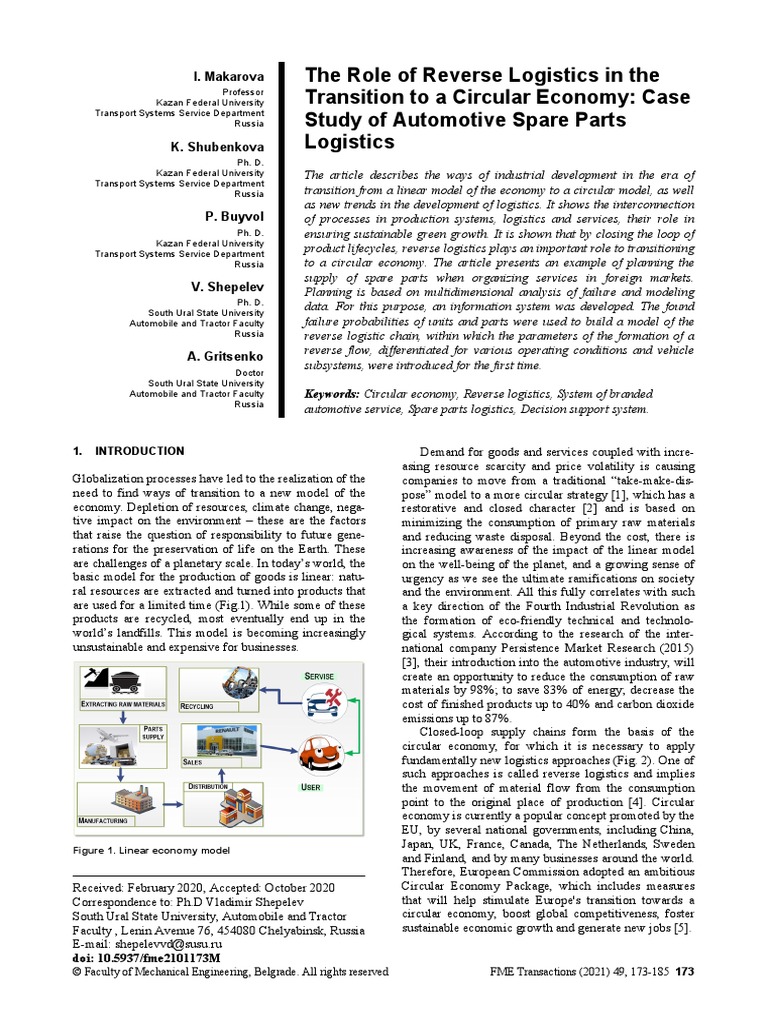 The Role of Reverse Logistics in The Transition To | PDF | Logistics ...