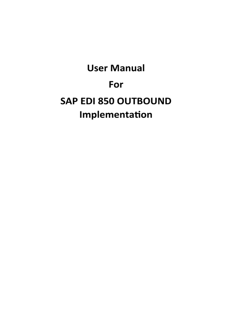 SAP EDI 850 Outbound Implementation | PDF | Electronic Data Interchange | Computing