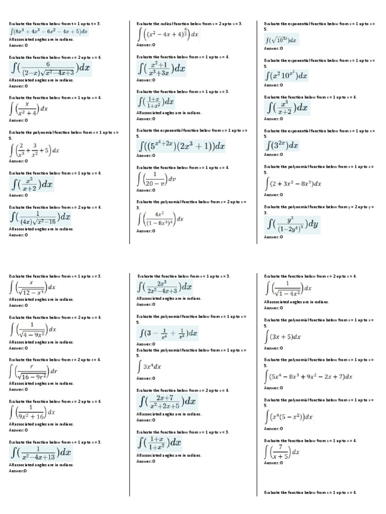 Basic Cal Week 13 15 Reviewer | PDF | Angle | Volume