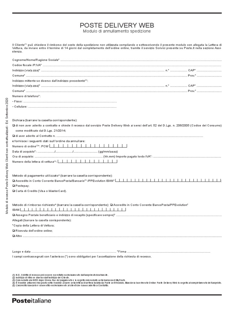 Poste Delivery Web Modulo Recesso | PDF