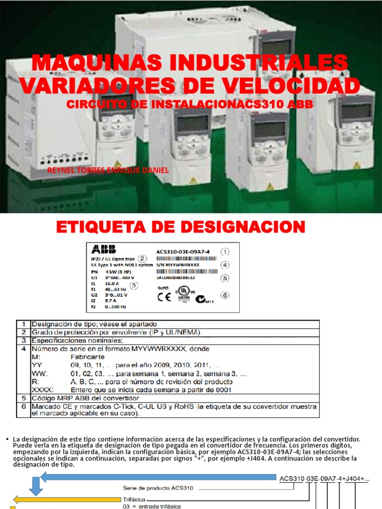 Manual de Programacion Variador SC310 Abb | PDF | Relé | Corriente eléctrica