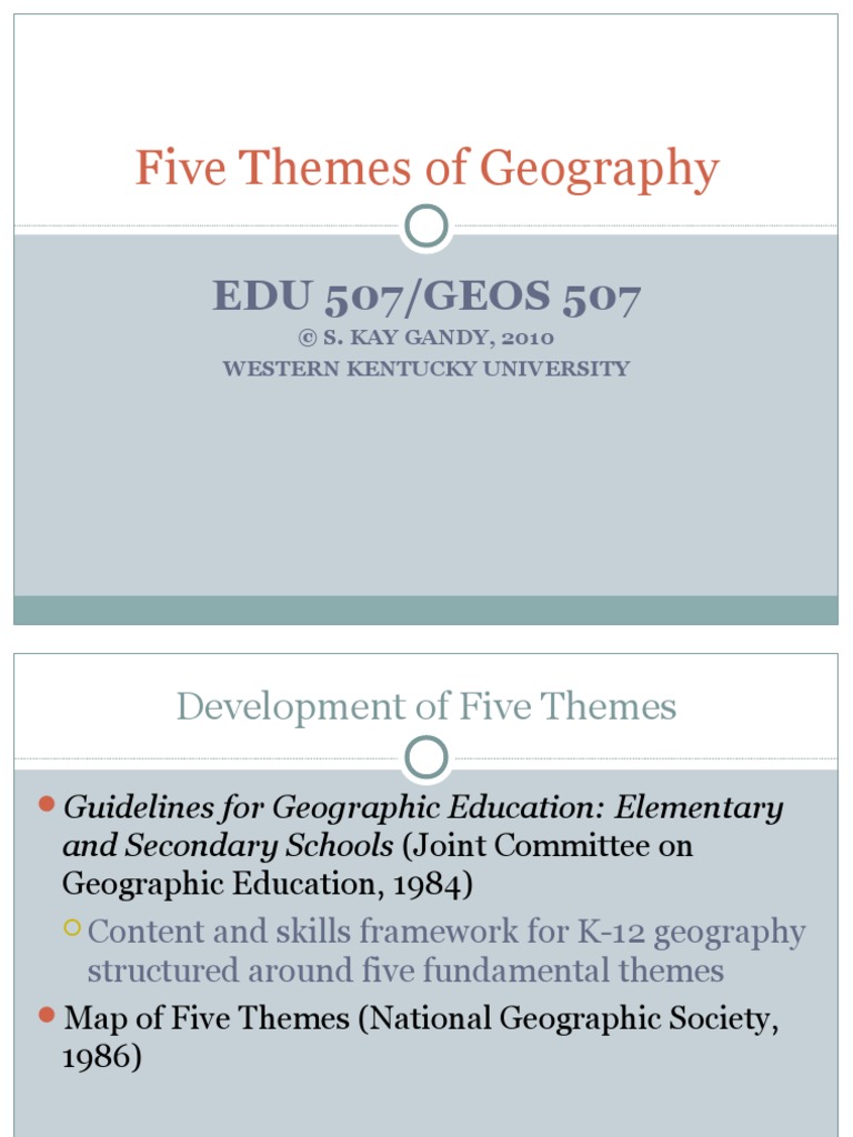 Five Themes of Geography | PDF | Geography | Map