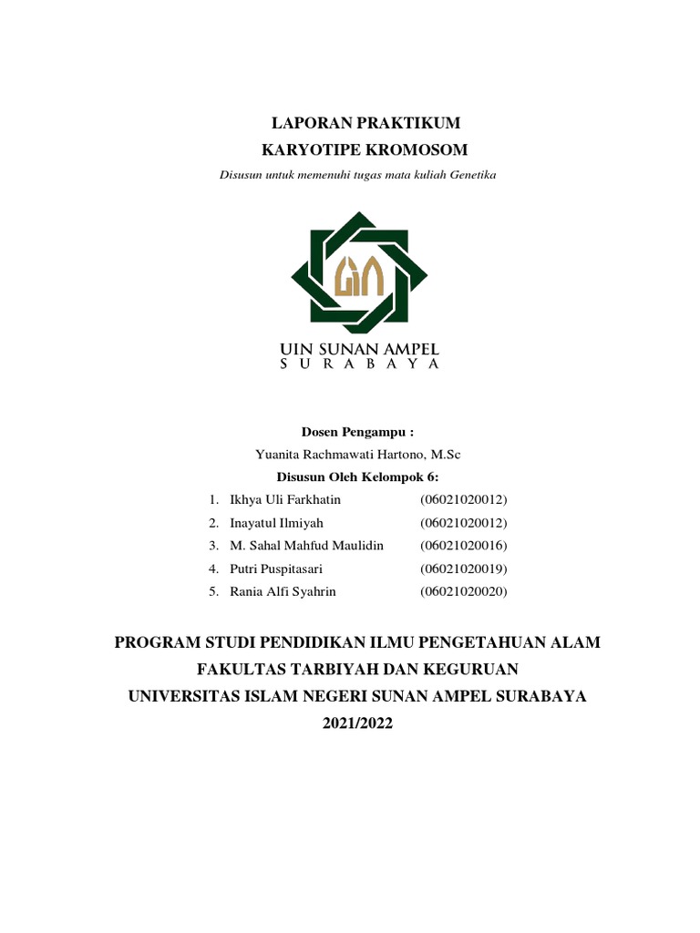 Laporan Karyotipe Kromosom Kel 6 | PDF