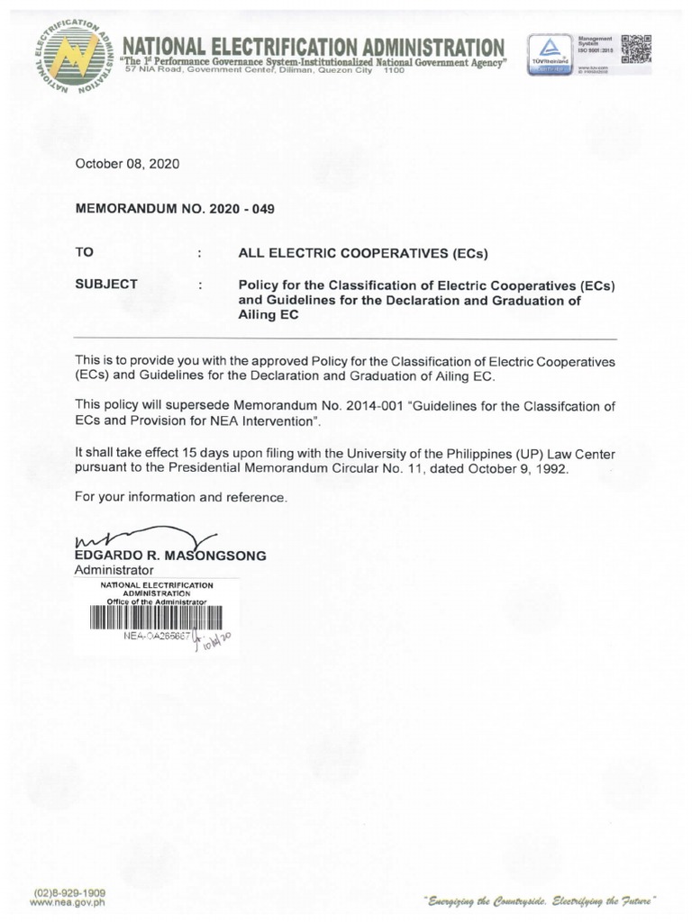Memo To ECs 2020-049 | PDF