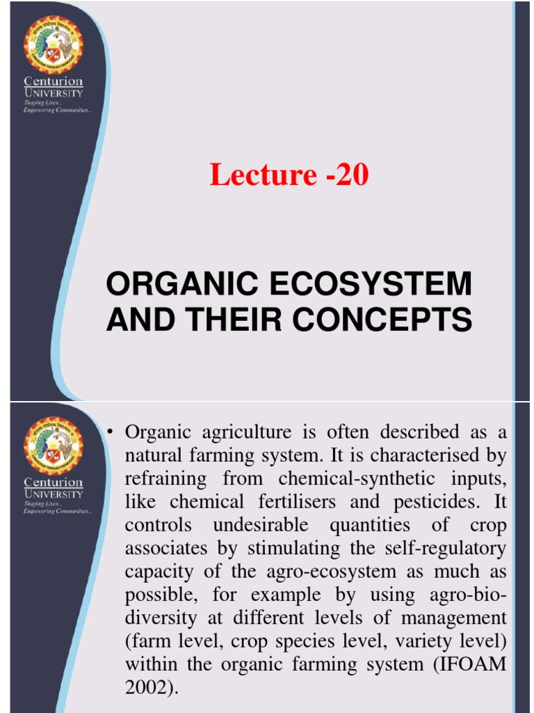 Organic Ecosystem and Their Concepts | PDF | Organic Farming | Agriculture