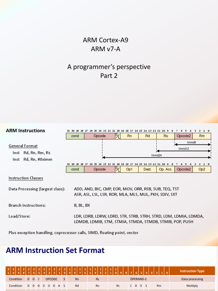 Arm Cortex A9 Arm V7 A A Programmers Perspective Pdf Arm 8307