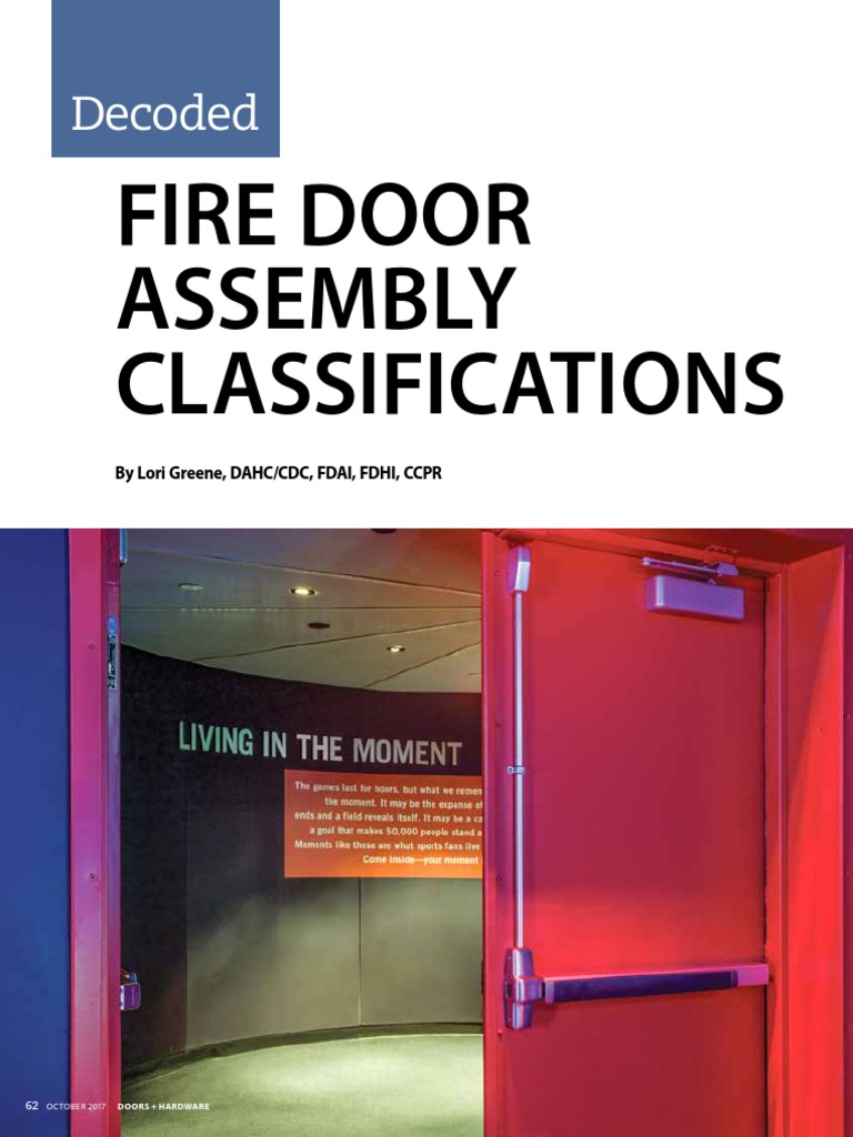 Fire Door Assembly Classifications: Decoded | PDF | Wall | Door
