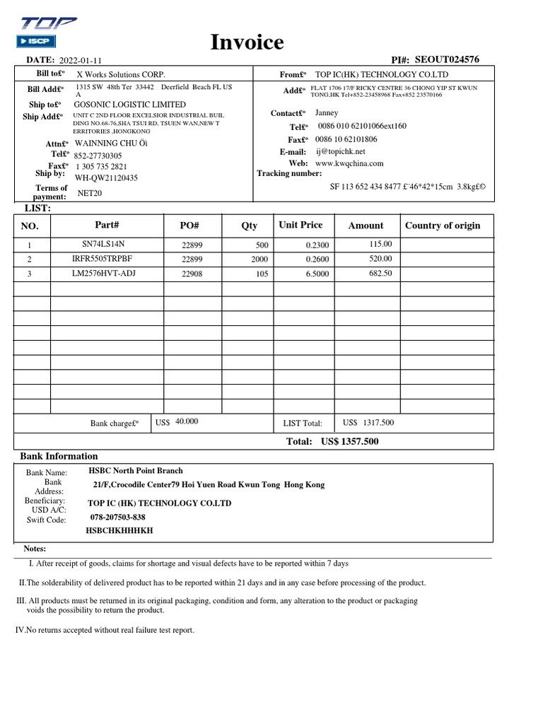 Invoice: PI#: SEOUT024576 | Download Free PDF | Financial Services ...
