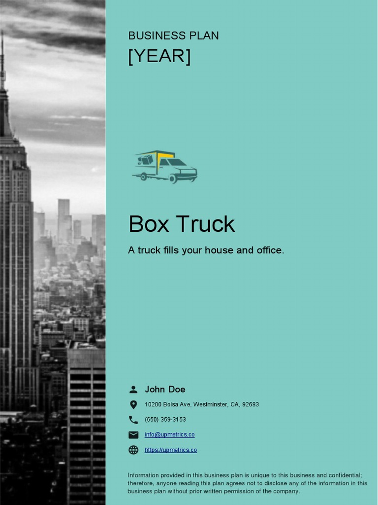 Box Truck Business Plan | PDF | Gross Margin | Revenue