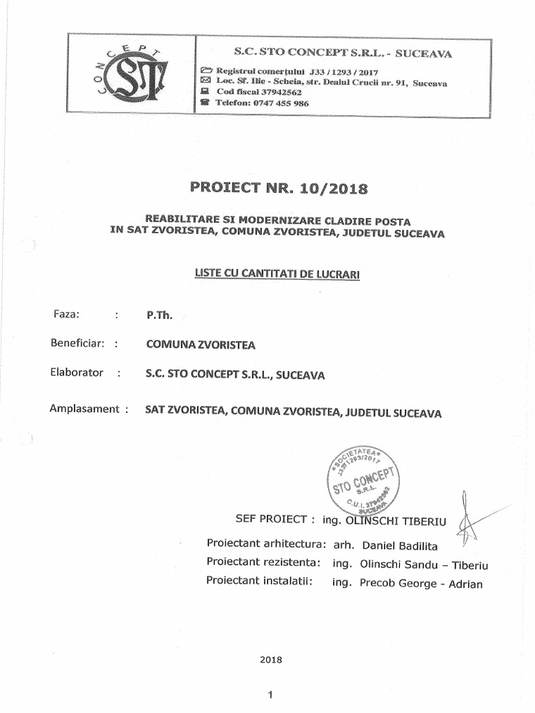 Liste Cu Cantitati Si Echipamente | PDF