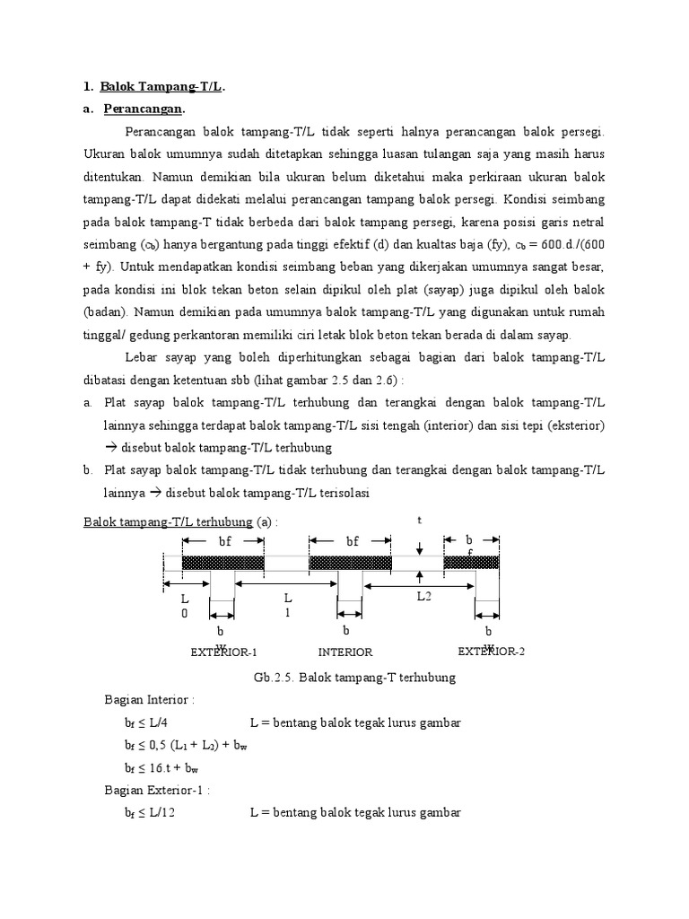 Perancangan Balok Tampang-T/L | PDF | Sains & Matematika