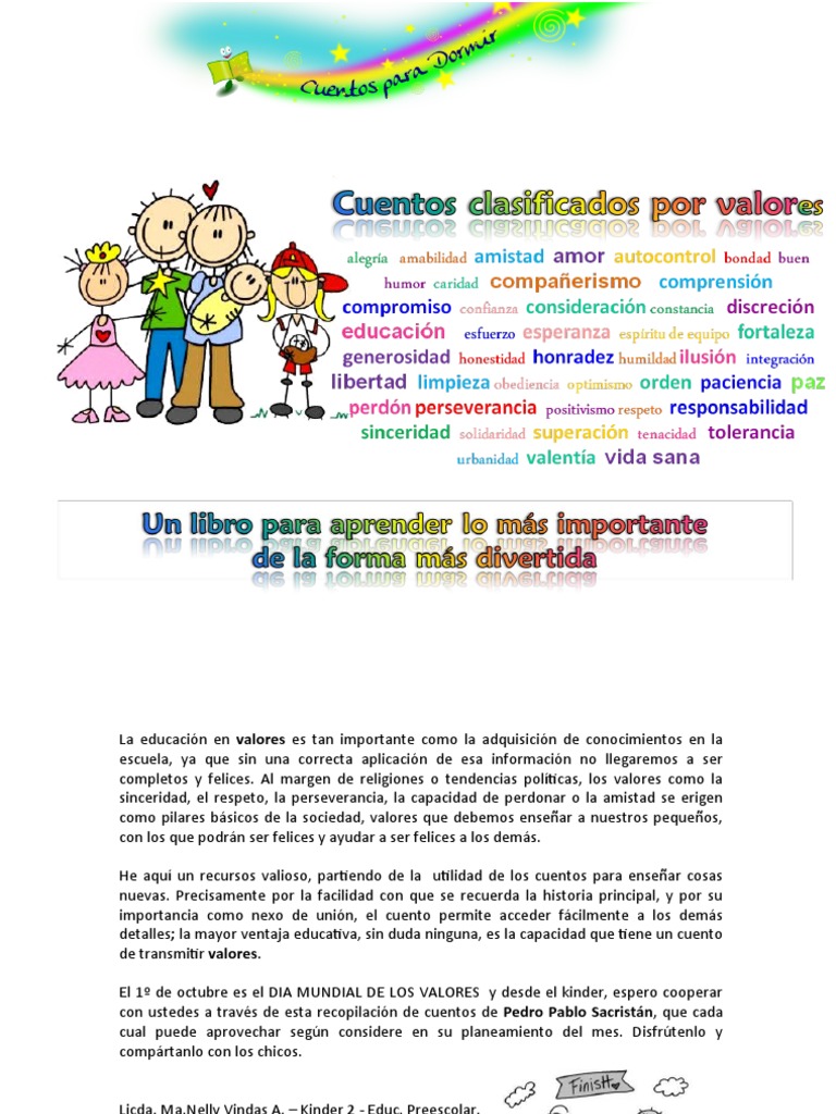 Cuentos Cortos para Enseñar Valores | PDF | Educación de la primera ...