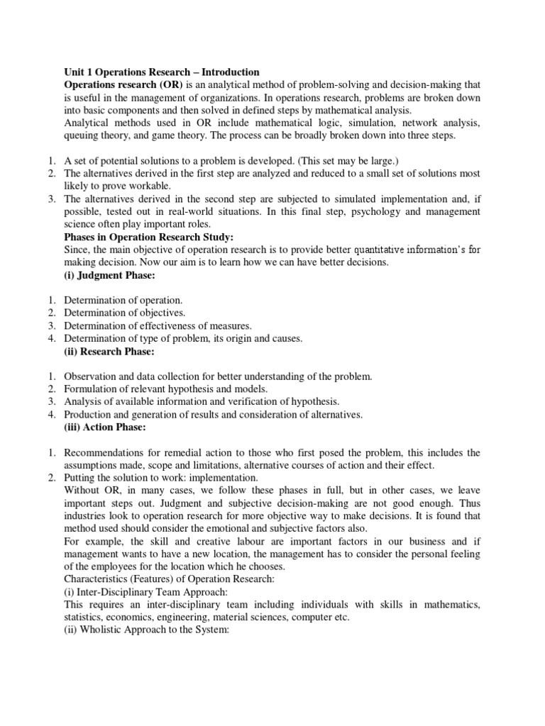 Operations Research Notes | PDF | Linear Programming | Operations Research