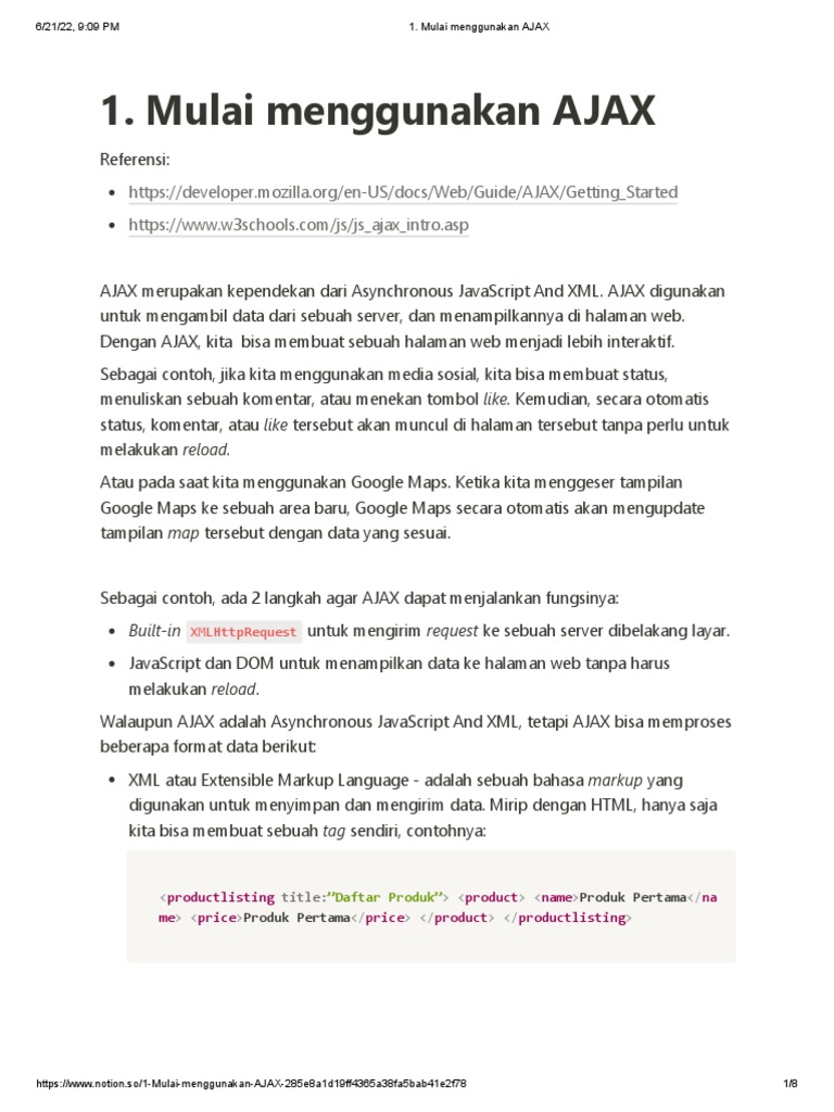 Mulai Menggunakan AJAX | PDF