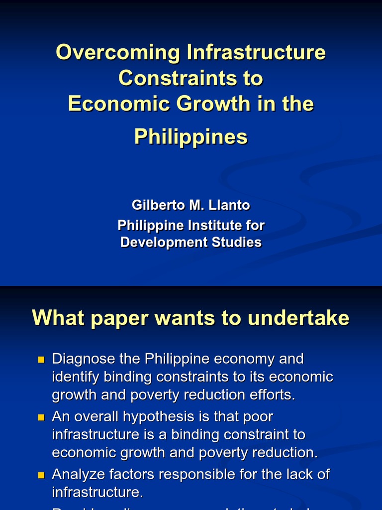 Overcoming Infrastructure Constraints To Economic Growth in The ...