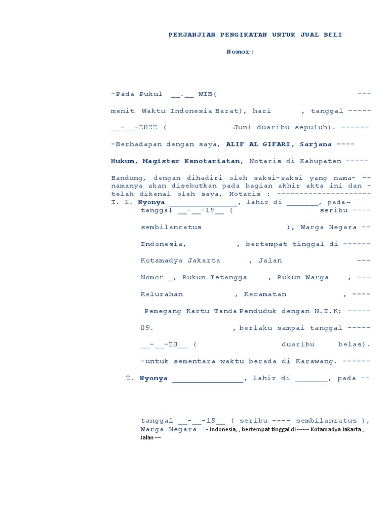 Draft Akta PPJB | PDF