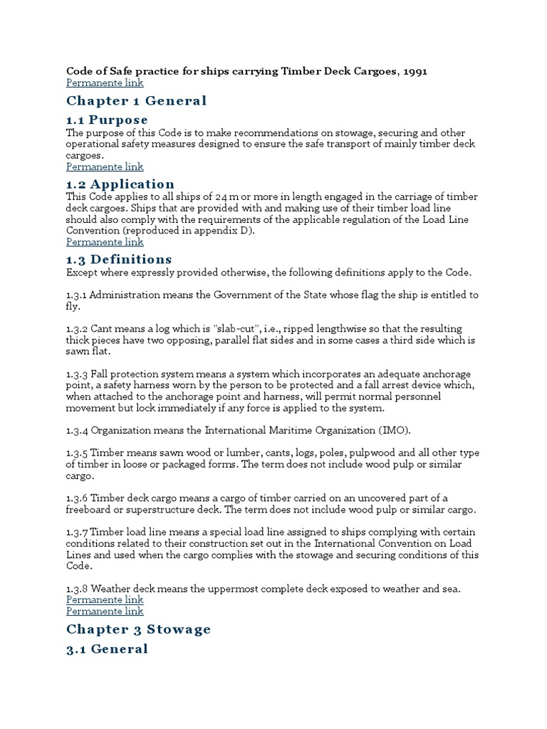 Safe Practices for Timber Deck Cargoes | PDF | Ships | Lumber