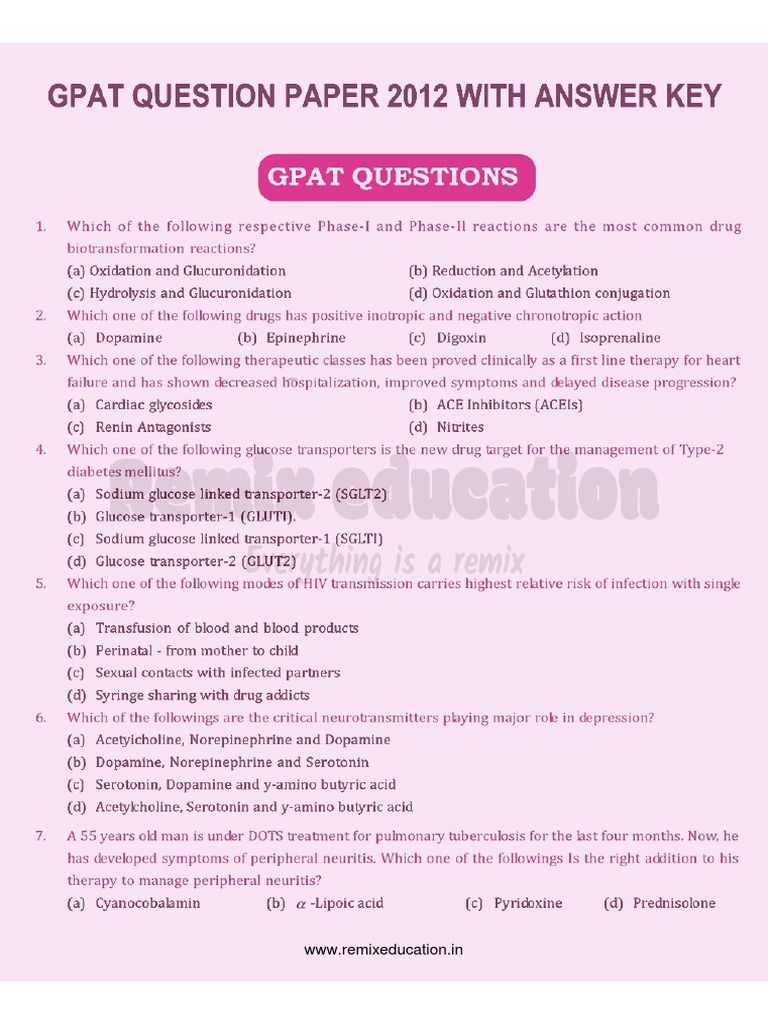 Gpat Question Paper 2012 | PDF | Law | Home & Garden