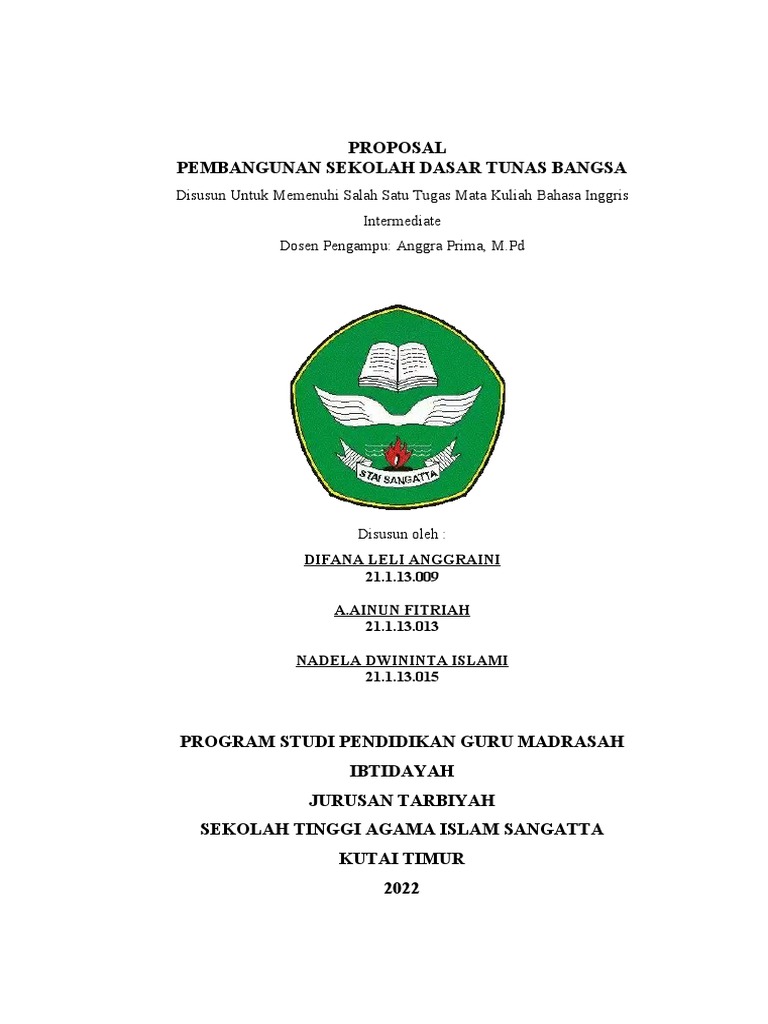 Proposal Bhs Ing Bab 1 Awa | PDF