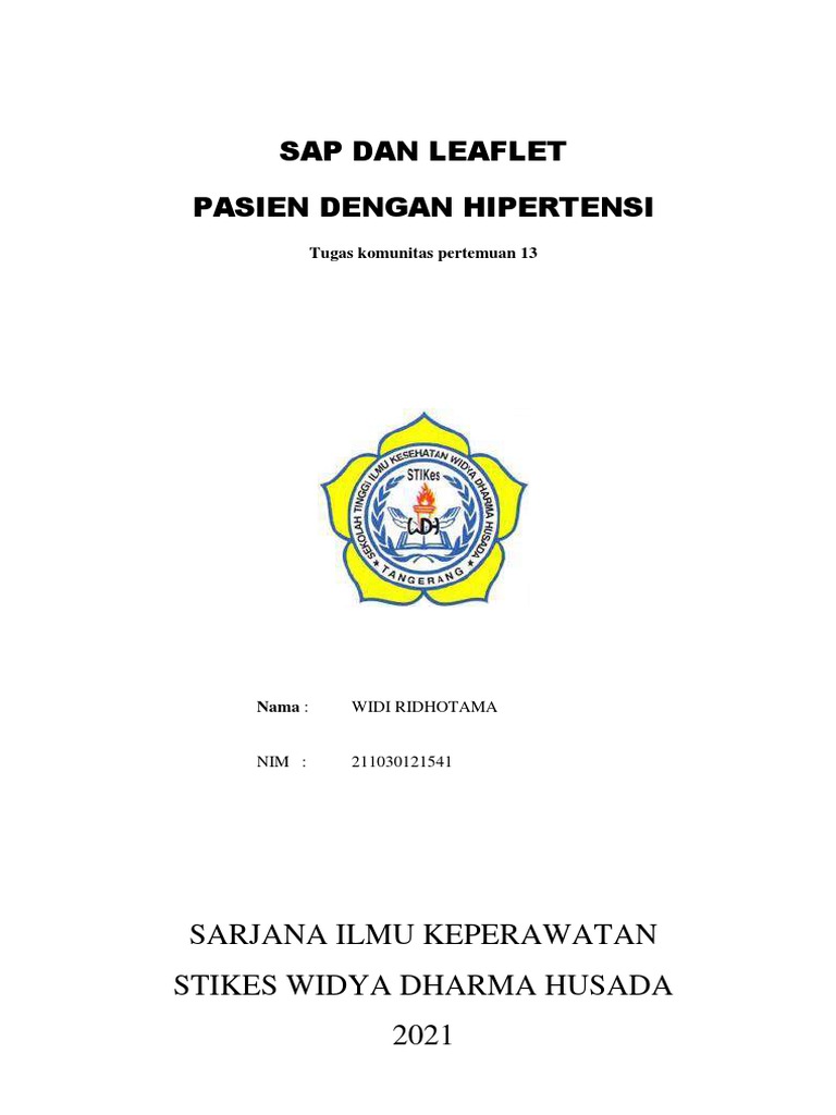 SAP DAN LEAFLET Widi - Compressed | PDF | Pengembangan Diri | Kesehatan Holistik