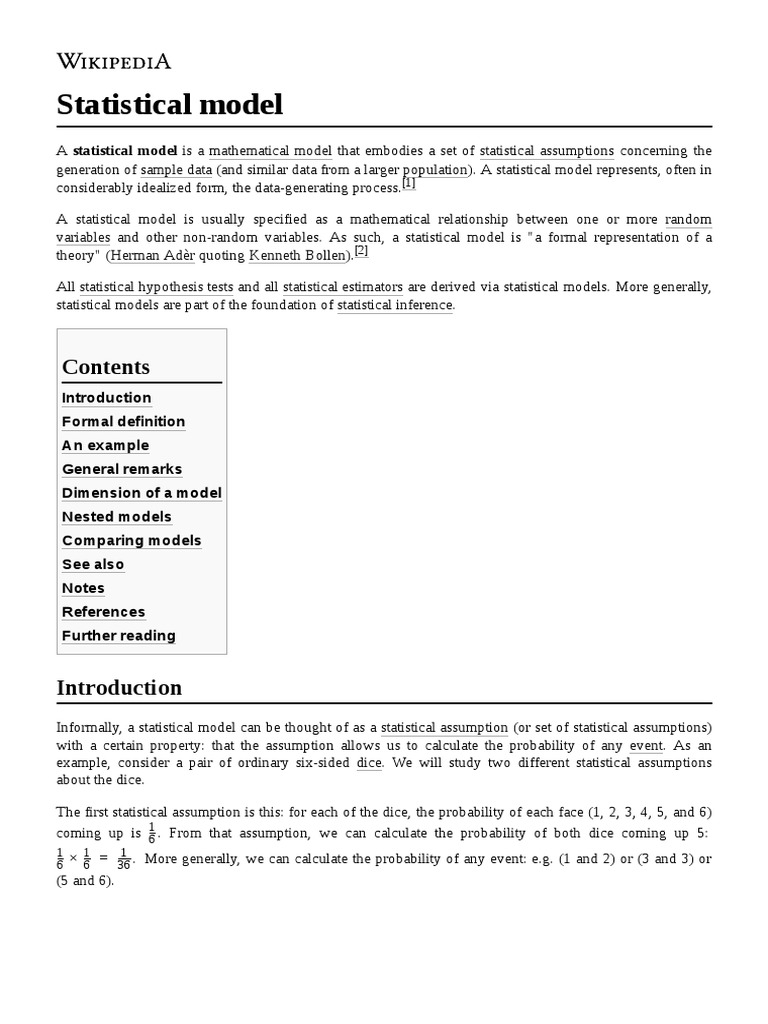 Statistical Model | Download Free PDF | Epistemology Of Science ...