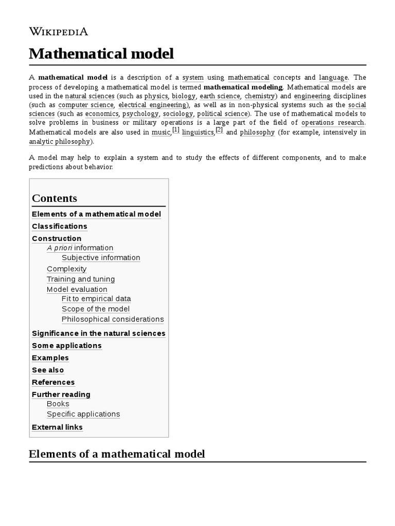 Mathematical Model | PDF | Mathematical Model | Nonlinear System
