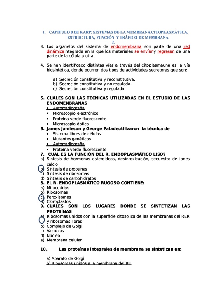 Cuestionario Capítulo 8 Biología Karp | PDF | Biología Celular | Anatomía