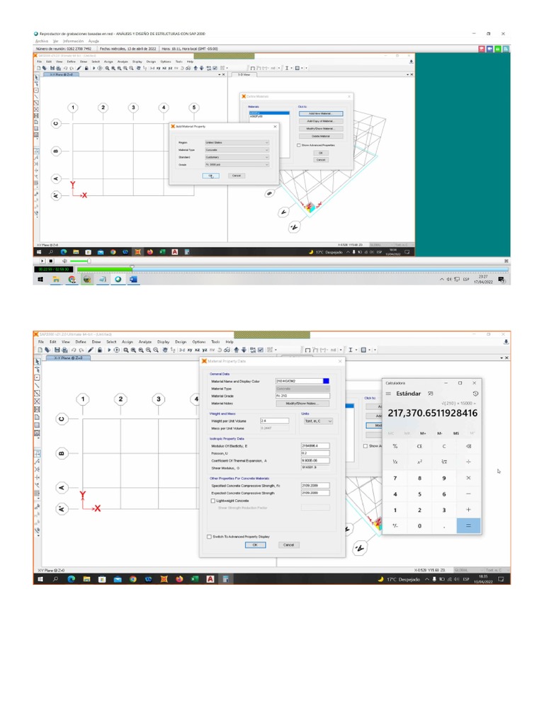 Materiales Sap2000 | PDF