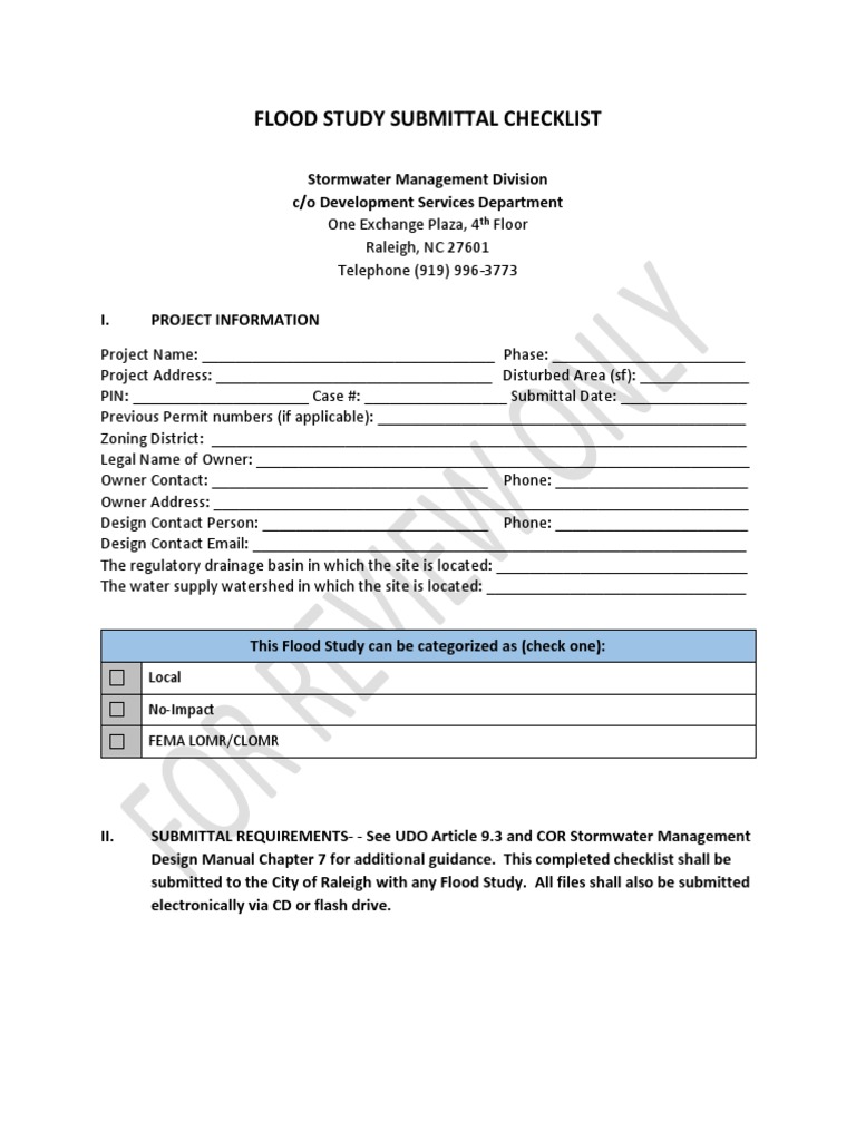 Flood Study Checklist | PDF | Flood | Floodplain