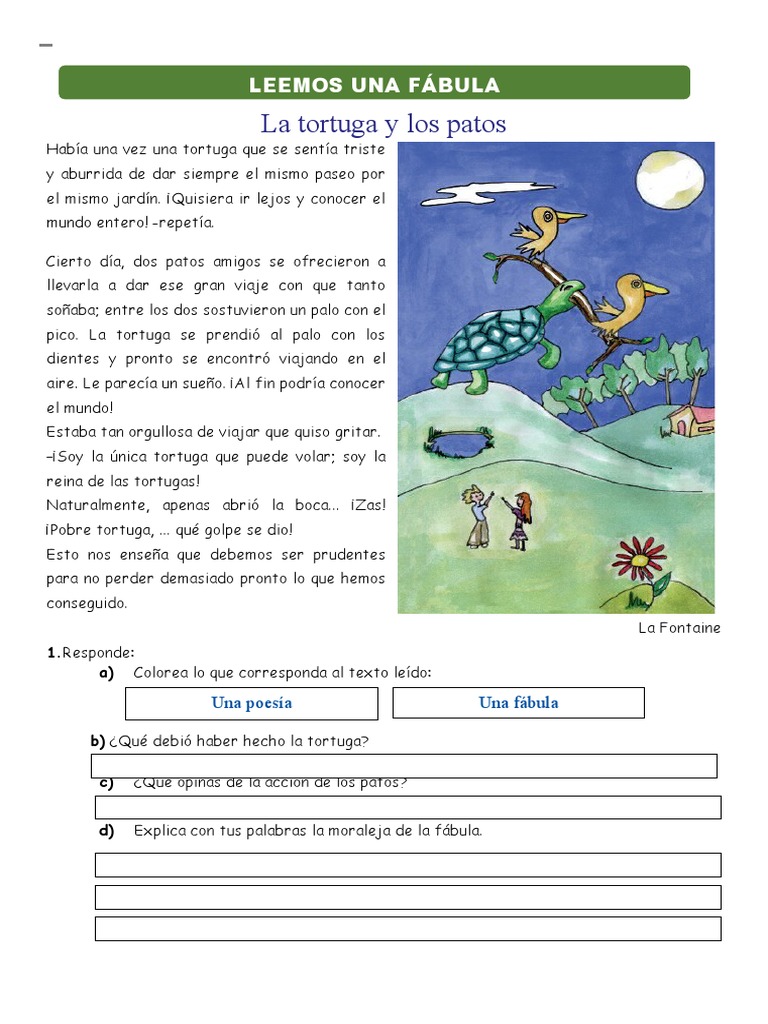 Las Fabulas para Segundo Grado de Primaria | PDF