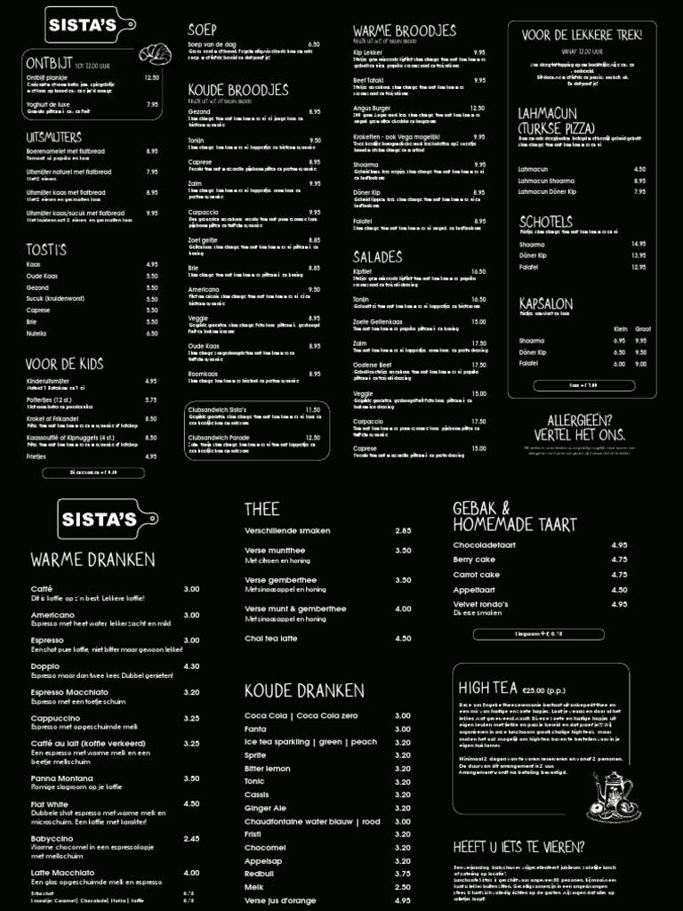 Sistas Menu 2022 1 | PDF