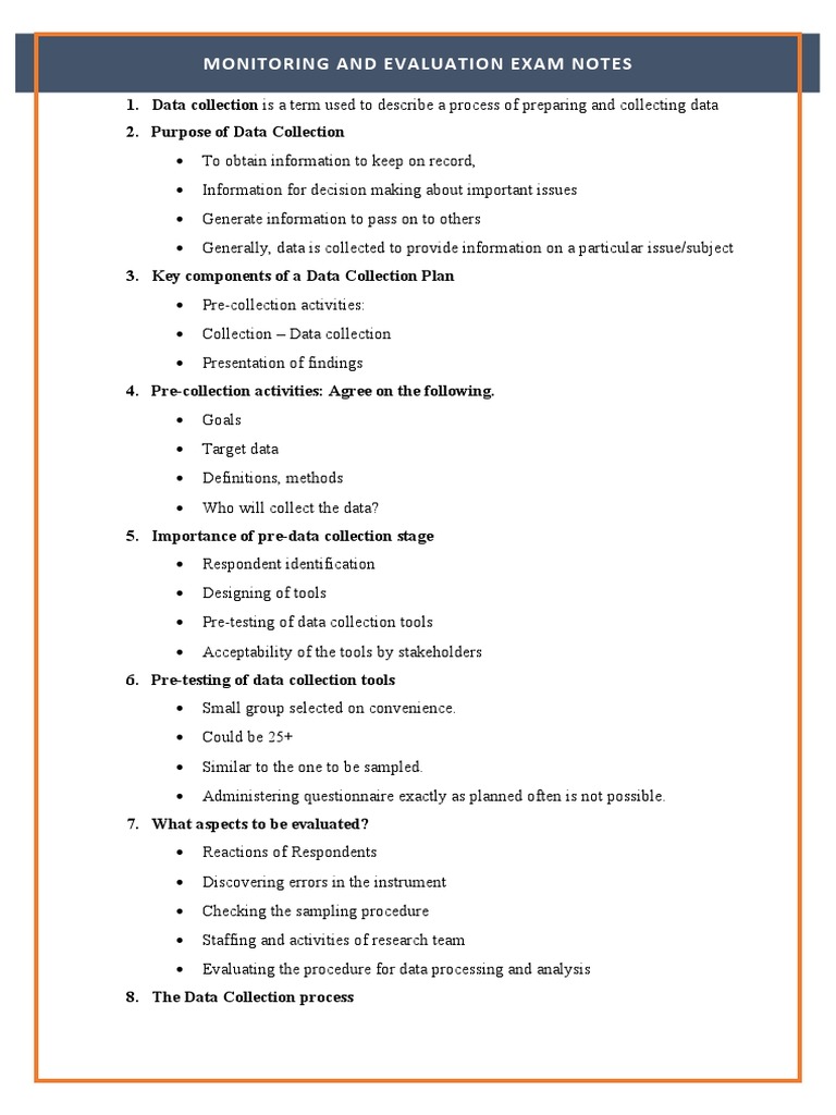 M&E Final Exam Notes | PDF | Evaluation | Monitoring And Evaluation