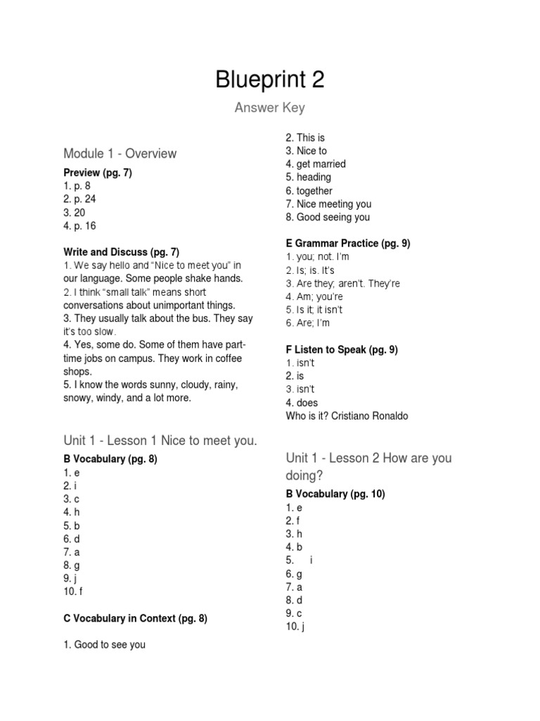 Blueprint 2: Module 1 - Overview | PDF | Reading Comprehension