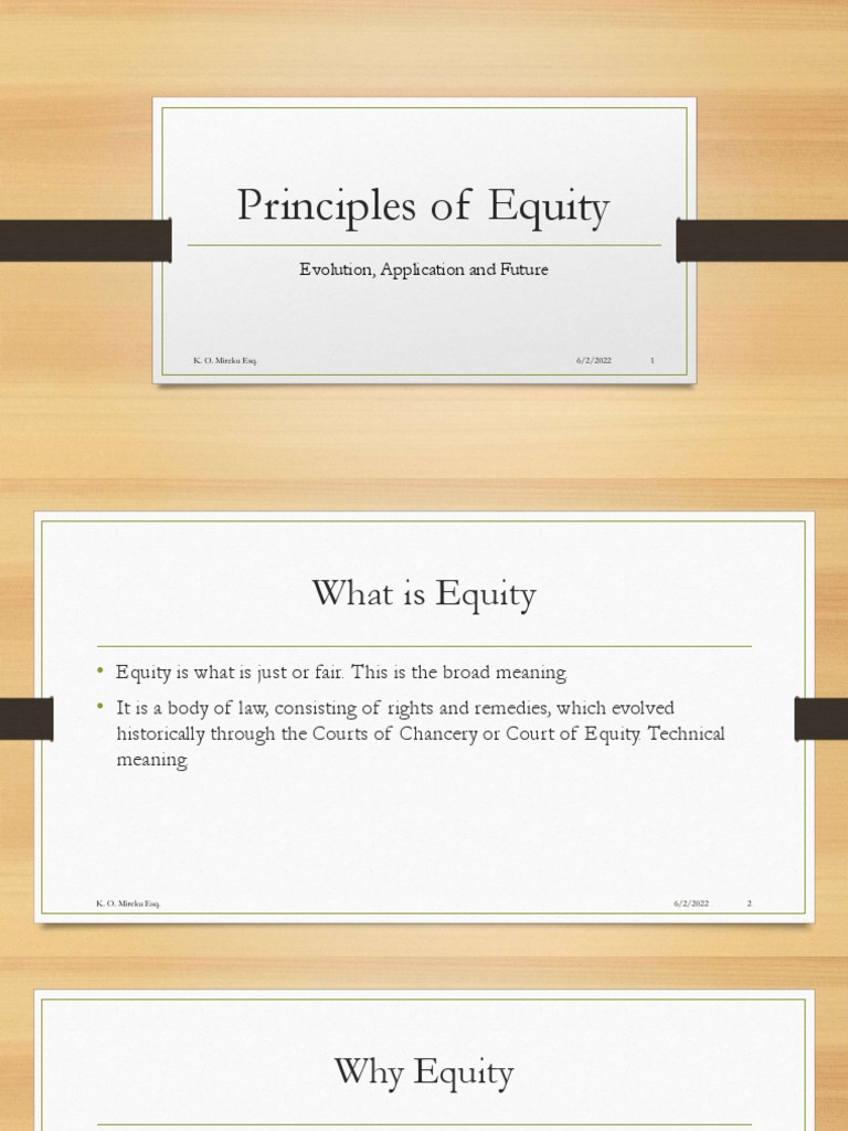 Principles of Equity: Evolution, Application and Future | PDF | Equity ...