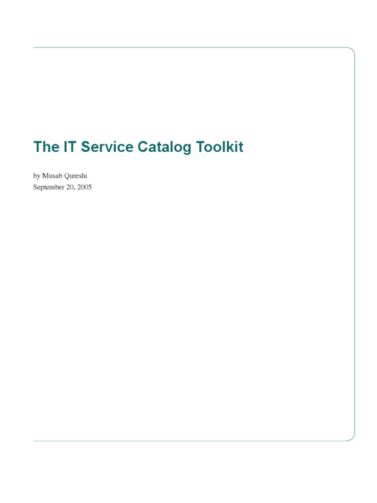 IT Service Catalogue Guidelines | PDF | Service Level Agreement ...