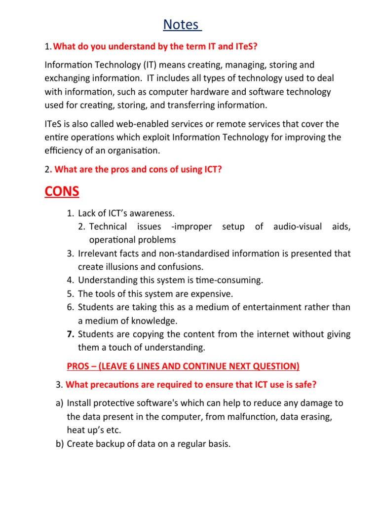 Notes of IT and ITes | PDF | Educational Technology | Electrocardiography