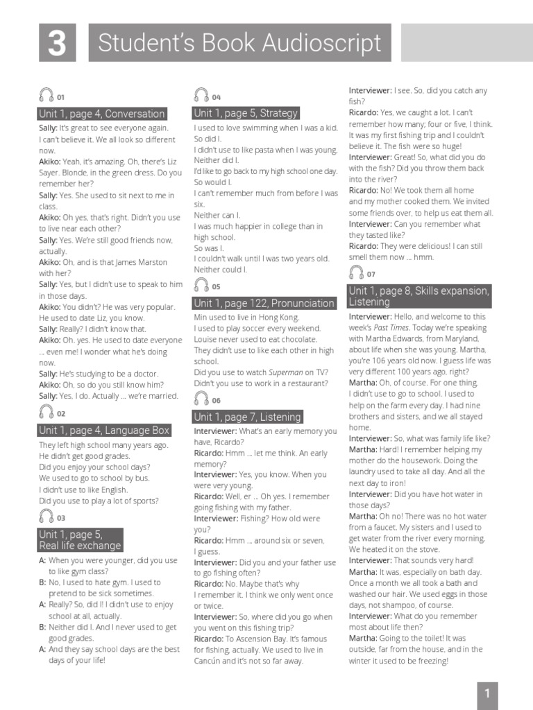 Student's Book - Audioscript | PDF