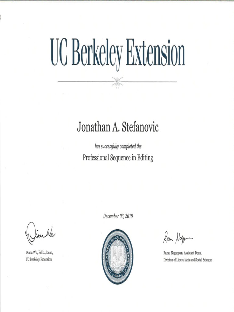 Editing Certificate | PDF